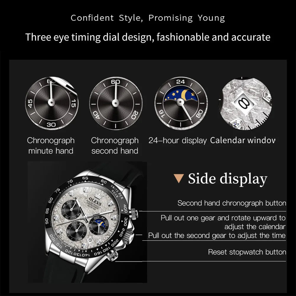 OLEVS 2875 Moon Phase Watch for Men – Vibe Vault